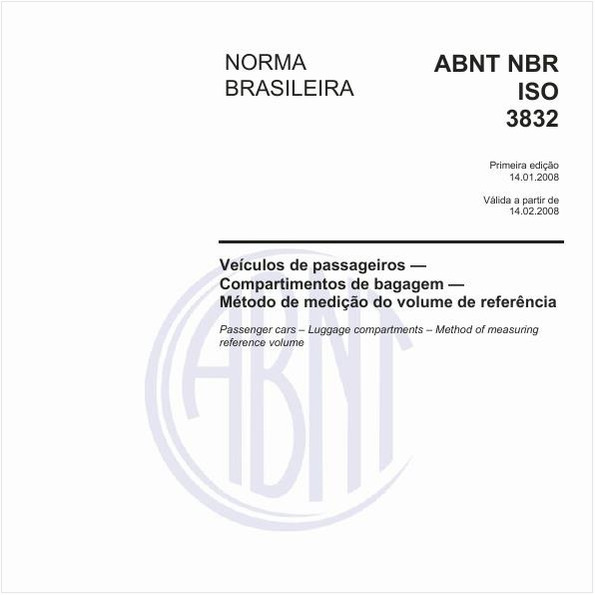 ABNT NBR ISO 3832 NBRISO3832 Veículos de passageiros