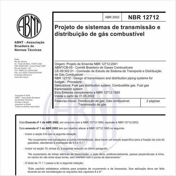 ABNT NBR 12712 NBR12712 Projeto de sistemas de transmissão e