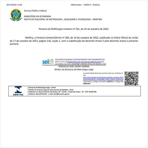 Portaria DIMEL/INMETRO 291:2022