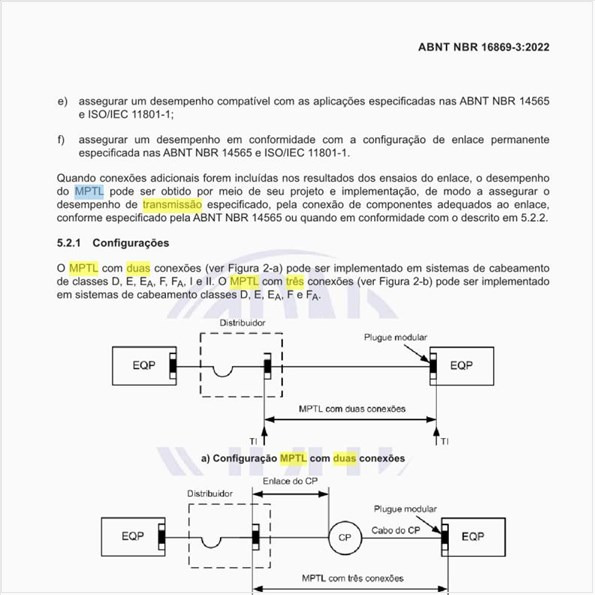 Quais são as configurações MPTL com duas e três conexões?