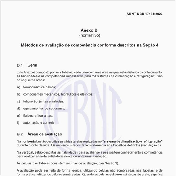 Target Normas: avaliação de competência conforme descritos norma?