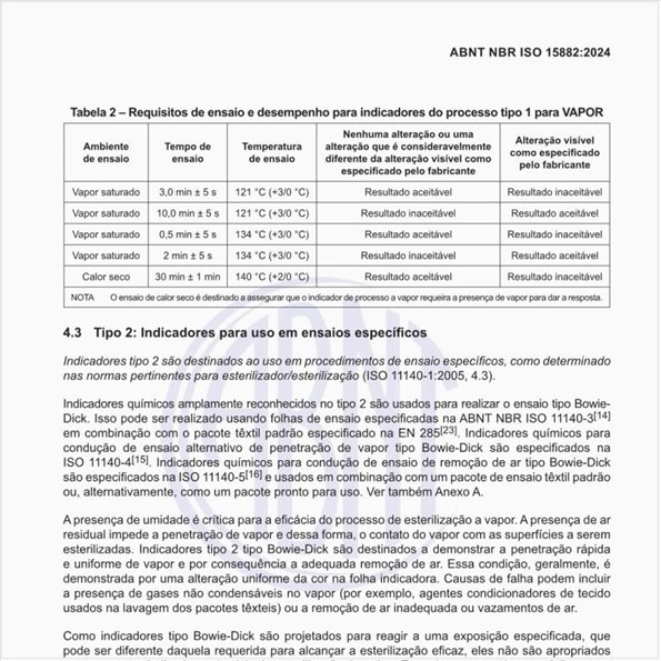 Target Normas: para indicadores do processo tipo 1 vapor?