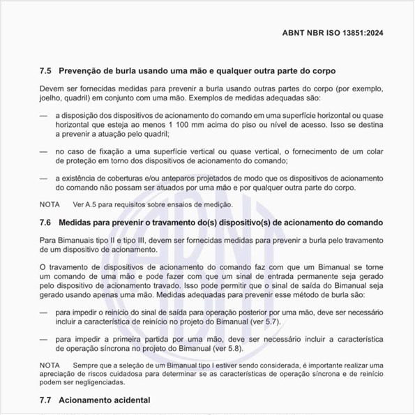 Target Normas: do (s) dispositivo (s) de acionamento comando?