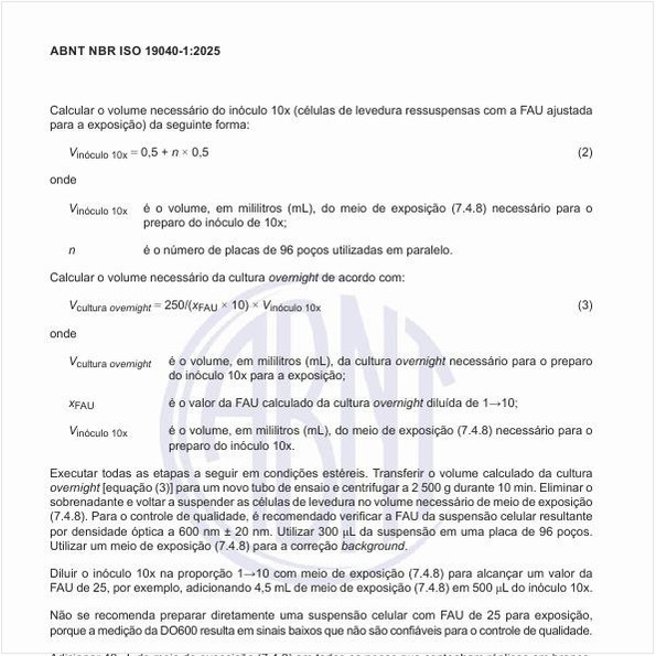 Como calcular o volume necessário do inóculo 10x?