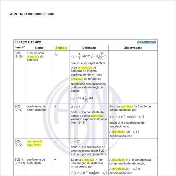Como é definido a grandeza decremento logarítmico qual o símbolo e re
