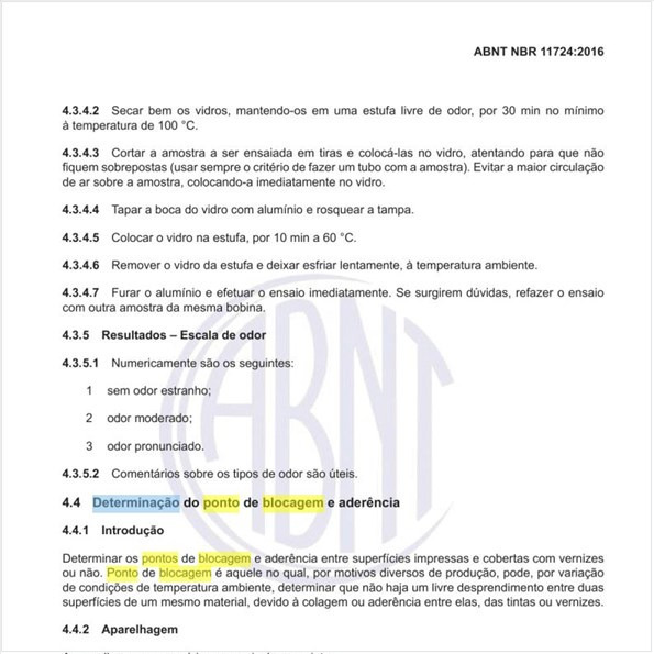 Target Normas: determinação do ponto de blocagem aderência?