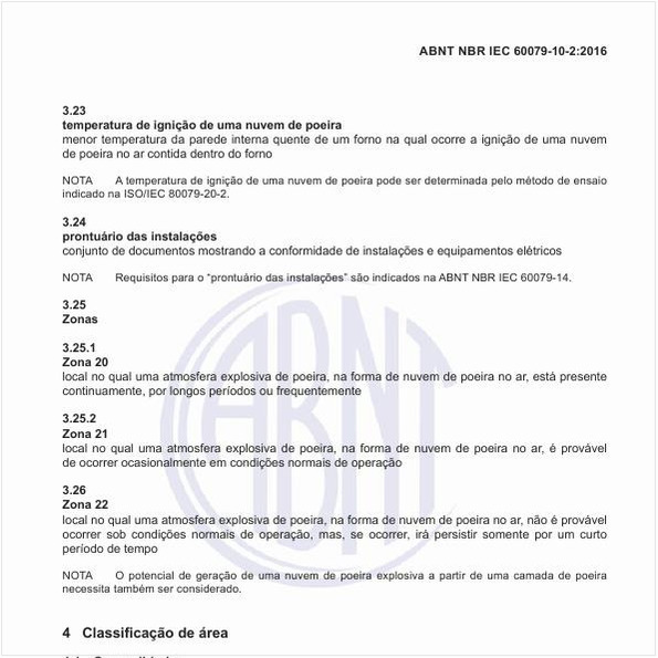 Como é classificada a área de atmosfera de poeira explosiva?