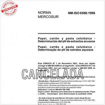 NM-ISO 6588 NM-ISO6588 Papel, cartão e pasta celulósica