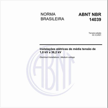 ABNT NBR 14039 NBR14039 Instalações elétricas de média tensão, de
