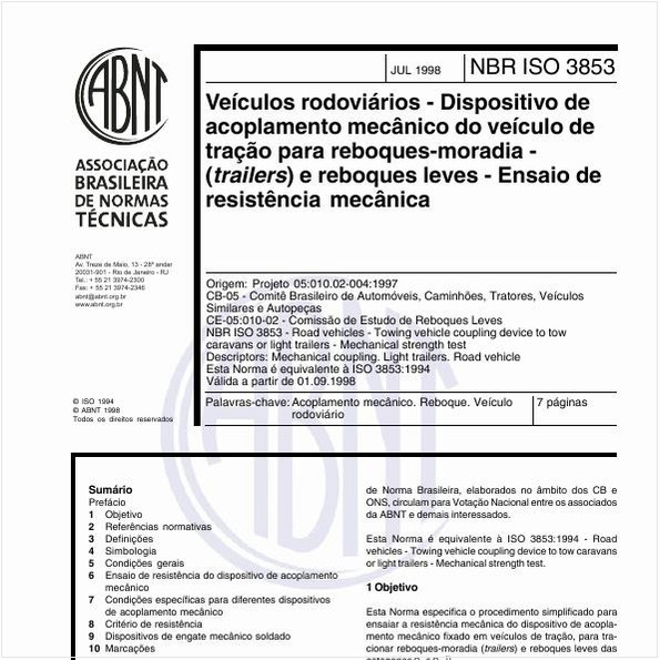 Target Normas: ABNT NBR ISO 3853 NBRISO3853 Veículos rodoviários