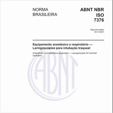 ABNT NBR ISO 7376 NBRISO7376 Equipamento anestésico e respiratório