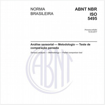 ABNT NBR ISO 5495 NBRISO5495 Análise sensorial - Metodologia - Teste
