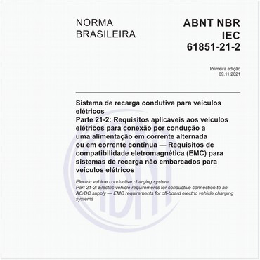 ABNT NBR IEC 61851-21-2 NBRIEC61851-21-2 Sistema de recarga
