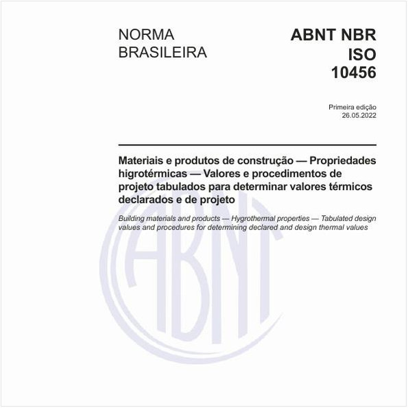 Target Normas: ABNT NBR ISO 10456 NBRISO10456 Materiais produtos