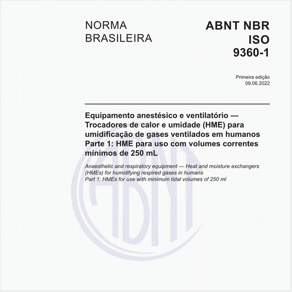 ABNT NBR ISO 9360-1 NBRISO9360-1 Equipamento anestésico e