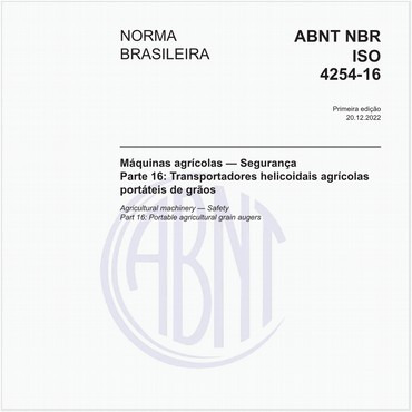 ABNT NBR ISO 4254-16 NBRISO4254-16 Máquinas agrícolas - Segurança