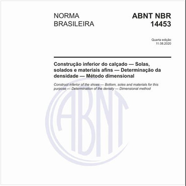 ABNT NBR 14453 NBR14453 Construção inferior do calçado — Solas
