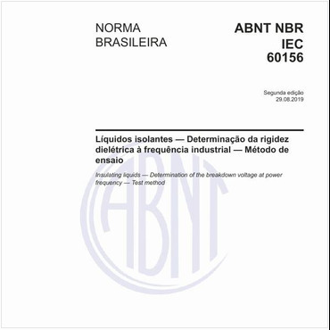 ABNT NBR IEC 60156 NBRIEC60156 Líquidos isolantes — Determinação da