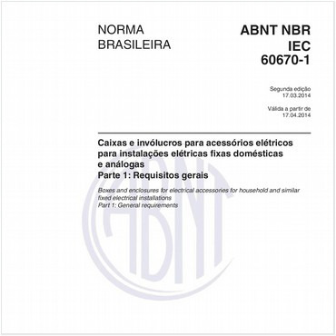 ABNT NBR IEC 60670-1 NBRIEC60670-1 Caixas e invólucros para