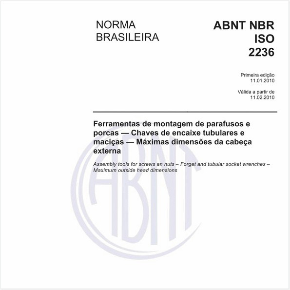ABNT NBR ISO 2236 NBRISO2236 Ferramentas de montagem de parafusos e