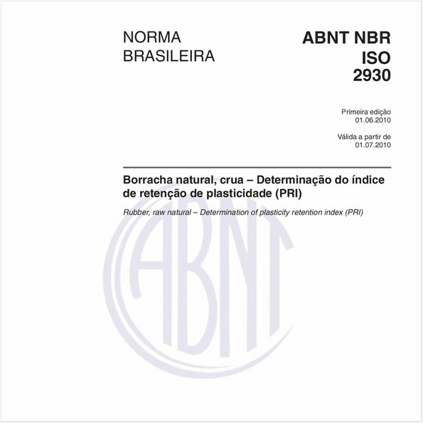 ABNT NBR ISO 2930 NBRISO2930 Borracha natural, crua - Determinação