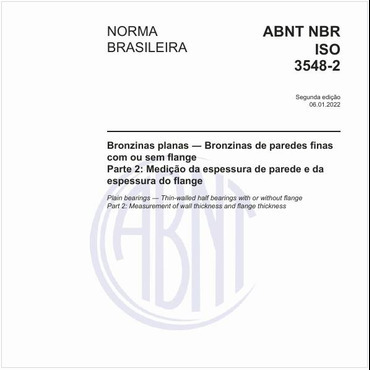 ABNT NBR ISO 3548-2 NBRISO3548-2 Bronzinas planas - Bronzinas de