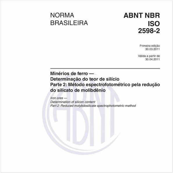 ABNT NBR ISO 2598-2 NBRISO2598-2 Minérios de ferro — Determinação do