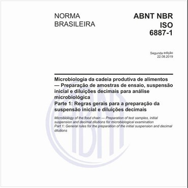 ABNT NBR ISO 6887-1 NBRISO6887-1 Microbiologia da cadeia produtiva