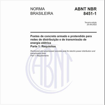 ABNT NBR 8451-1 NBR8451-1 Postes de concreto armado e protendido