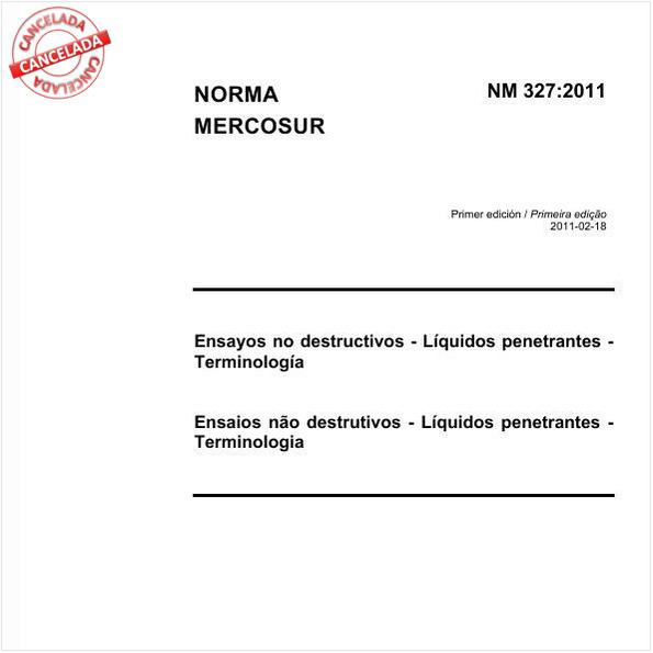 NM 327 NM327 Ensaios não destrutivos - Líquidos penetrantes