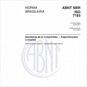 ABNT NBR ISO 7183 NBRISO7183 Secadores de ar comprimido