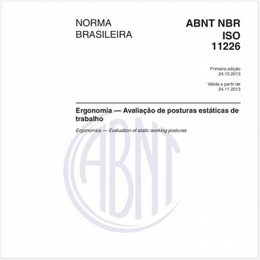 ABNT NBR ISO 11226 NBRISO11226 Ergonomia — Avaliação de posturas