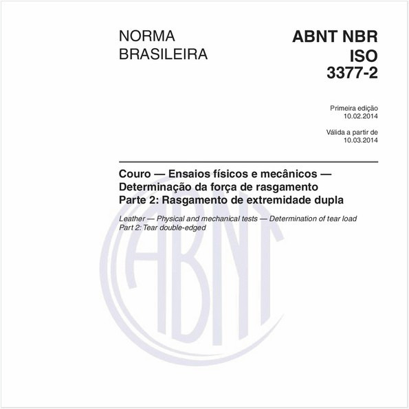 Target Normas: ABNT NBR ISO 3377-2 NBRISO3377-2 Couro Ensaios