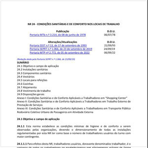 CONDIÇÕES SANITÁRIAS E DE CONFORTO NOS LOCAIS DE TRABALHO