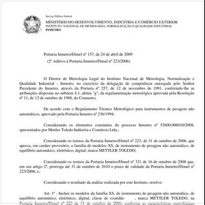 Portaria INMETRO/DIMEL 157:2009