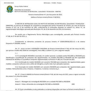 Portaria DIMEL/INMETRO 3:2022