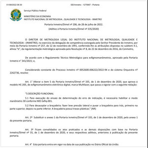 Portaria DIMEL/INMETRO 206:2022