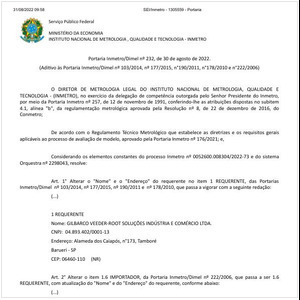 Portaria DIMEL/INMETRO 232:2022