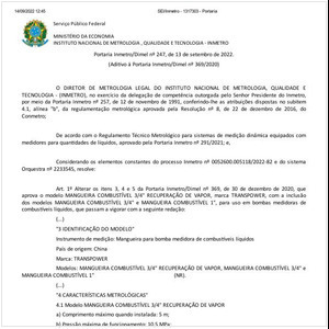 Portaria DIMEL/INMETRO 247:2022