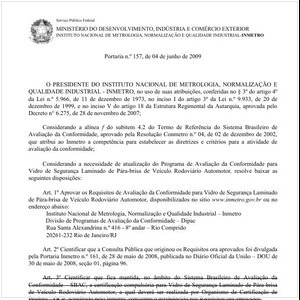 Portaria INMETRO/MDIC 157:2009