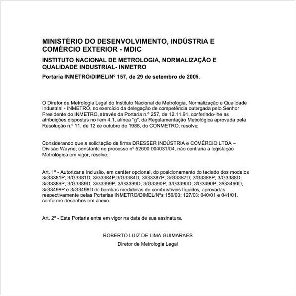 Portaria DIMEL/INMETRO 157:2005